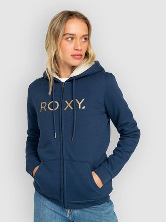 Roxy Itia Sherpa Logo Half-Zip Sweat bleu