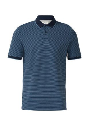 s.Oliver Kurzarmshirt Polo-Shirt Strukturiertes Poloshirt aus Baumwolle in Two-Tone-Optik