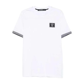 Karl Lagerfeld Homme, Tops, Blanc, Taille: 2XL T-Shirt en coton &agrave; imprim&eacute; graphique
