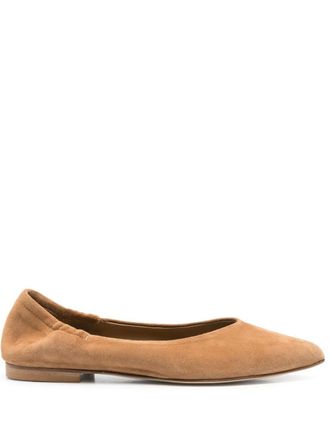 Anna F. ballerines &agrave; plaque logo - Marron