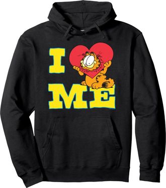 Garfield I Heart Me Funny Block Letters Love Cat Cartoon Pullover Hoodie