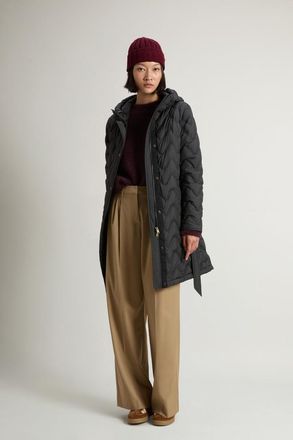 Woolrich Damen Heritage Parka mit Steppung aus Mikrofaser Schwarz Größe XXS