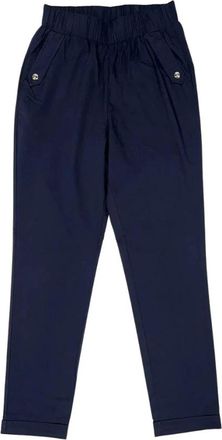 Liu Jo Femme, Pantalons, Bleu, Taille: 34 FR Pantalon Slim avec Revers