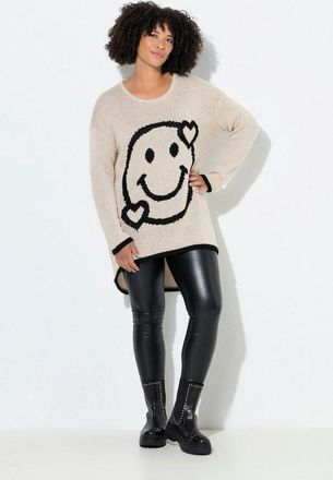 Angel Of Style Strickpullover Pullover A-Linie Smiley Saum hinten länger