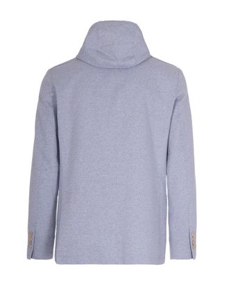 Eleventy Mens Hooded Jacket Off-White Cotton Polyamide Elastane