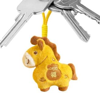Generico Cheval en peluche - pendentif porte bonheur - porte-cl&eacute;s en peluche - pour sac &agrave; dos, sac, anniversaire, No&euml;l, Nouvel An chinois, cadeaux de f&ecirc;te, Pon