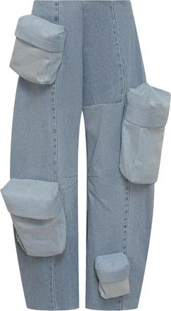 A.W.A.K.E. A.w.a.k.e. Mode, Femme, Jeans, Bleu, Taille: 38 FR Wide Jeans