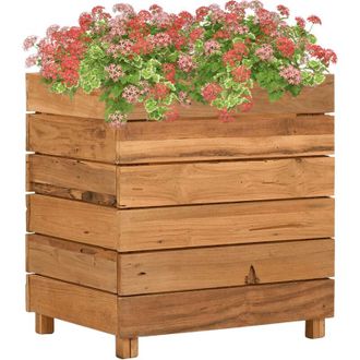 vidaXL Lit sur&eacute;lev&eacute; 50x40x55 cm Bois massif de teck et acier