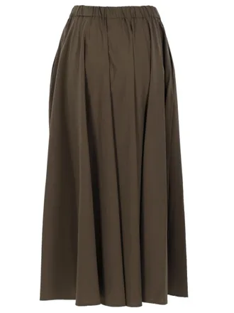 Aspesi Poplin Midi A-Line Skirt - Green