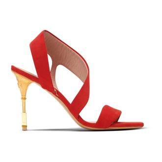 Balmain Moneta-Sandalen aus Wildleder - - Shoes - Damen - Rot - 36 EU