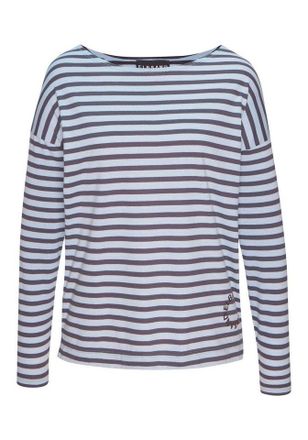 Elbsand Langarmshirt Tooske mit Ringelmuster, dezenter Logodruck, casual