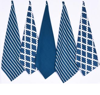 Penguin Home Premium Geschirrtuch für die Küche aus 100% Reiner Baumwolle, 5er-Set Küchentücher, weiches und strapazierfähiges Küchentuch-Set, maschinenwaschbar, 6