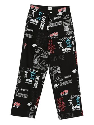 Arte jean &agrave; imprim&eacute; graphique - Noir