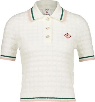 Casablanca Femme, Pulls, Blanc, Taille: 38 FR Cotton Bouclé Polo