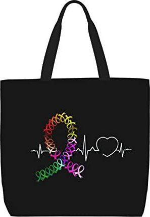Generic Sac Fourre-Tout Luttez Contre Le Cancer En Toutes Couleurs : Rubans De Sensibilisation &Agrave; La Lutte Contre Le Cancer Sac &Agrave; Dos Personnaliser Sacs &Agrave; Main