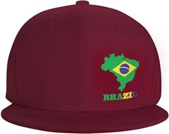 Generic Drapeau du Br&eacute;sil Carte du Br&eacute;sil Femme Homme Casquette De Baseball Protection Solaire Strapback Cap Mode Snapback Chapeau pour P&ecirc;che Sport Trucker