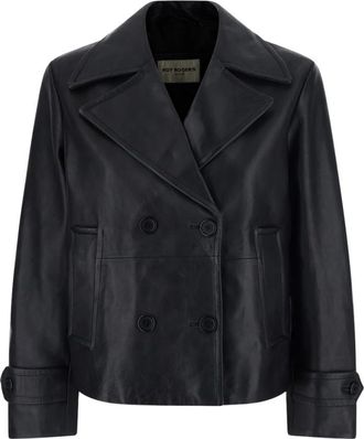 Roy Rogers Peacoat aus Kunstleder mit Reverskragen - - Jackets - Damen - Schwarzk - 2XS