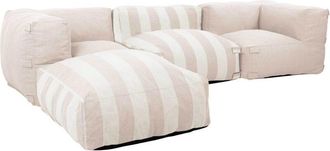 Oviala Canap&eacute; dangle ray&eacute; de jardin modulable 4 places Beige - Mixi