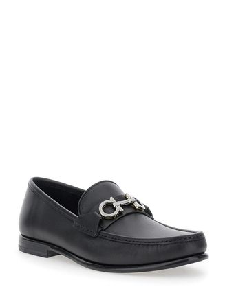 Ferragamo Mens Loafers Avril Black Leather Calf