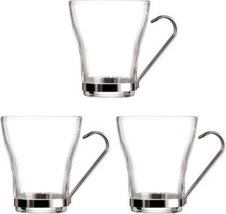 Quid ARC Quid Kaffeebecher-Set, transparent, Stahl, Glas, 250 ml, 3 Stück