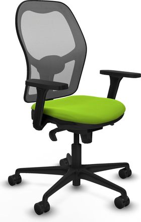 Piqueras y Crespo Stuhl mit Lendenwirbelst&uuml;tze Jorquera mit 3D-Armlehnen, ausgestattet mit 5 Positionen und injiziertem Schaum. Mit Rollen von 65 mm Nylon, Grau/Pistazi