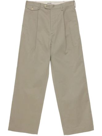 Auralee pantalon chino à pinces - Vert