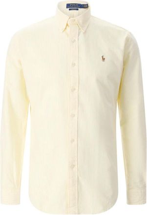 Polo Ralph Lauren Homme, Chemises, Jaune, Taille: L Chemise Ray&eacute;e Coupe Ajust&eacute;e