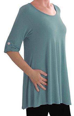 Eye Catch TM Oversize - Haut Tunique Manches Longues 3/4 Large col Rond Grandes Tailles- Jessica - Femme