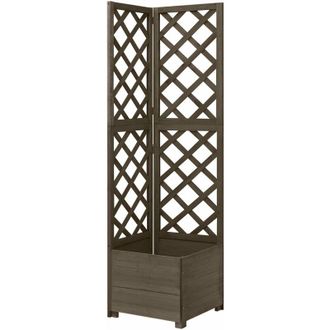 Les Tendances Jardini&egrave;re dangle en treillis Gris 40x40x150 cm Bois de sapin