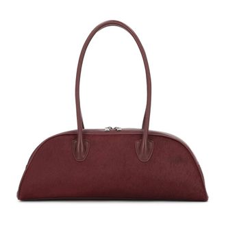 Kazar Dunkelbraune ovalf&ouml;rmige Ledertasche mit Borsten - - Bags - Damen - Braun - ONE SIZE