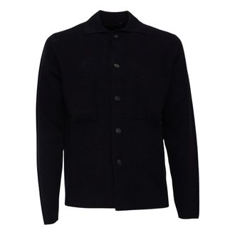 FILIPPO DE LAURENTIIS Strickjacke mit Hemdkragen und Kn&ouml;pfen - - Knitwear - Herren - Blau - M