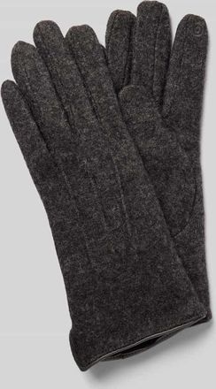 Eem Fashion Handschuhe aus Woll-Mix mit Logo-Applikation