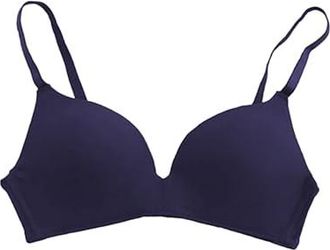 Generic T-shirt pour femme sans fil, fin, sexy, fronc&eacute; et confortable, respirant et sans couture, adapt&eacute; pour dormir, bleu, 34