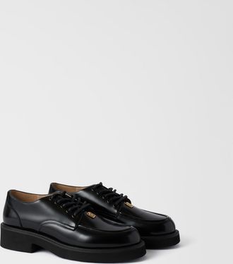 Furla Lug Schn&uuml;rschuh Nero Schwarz Geb&uuml;rstetes Kalbsleder Damen