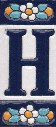 Generic Hausnummern und Buchstaben aus Keramik, blaues Blumenmuster, Gr&ouml;&szlig;e: 7,5 cm x 3,5 cm