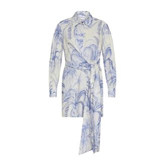Marella Robe chemisier courte - Femme - Robes - Bleu - Taille: 40 FR