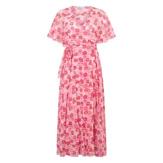 Red Valentino Femme, Robes, Rose, Taille: 40 FR Long Printed Silk Dress
