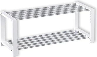 IDIMEX Etag&egrave;re &agrave; Chaussures Arina 2 tablettes Blanc