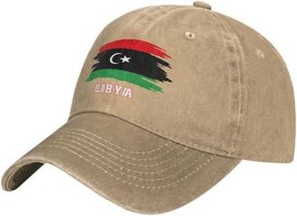 Generic Casquette De Baseball Drapeau Libyen, Jeans Libyens Classique Pare-Soleil Casquette Vintage Anti-Soleil Cap pour Homme Voyage P&ecirc;che