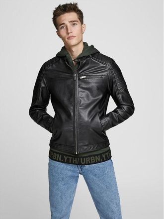 Jack & Jones Jack & Jones Jacke aus Kunstleder Rocky 12147218 Schwarz Regular Fit
