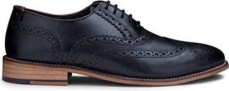 TruClothing Chaussures pour Homme Cuir v&eacute;ritable Style Brogues Vintage ann&eacute;es 20 Daim Tweed Lacets Chic habill&eacute; - Noir 46 EU