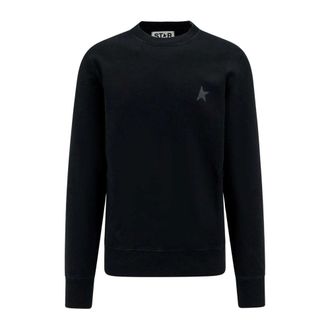 Golden Goose Femme, Pulls, Noir, Taille: 38 FR Pull col rond noir avec d&eacute;tail &eacute;toile