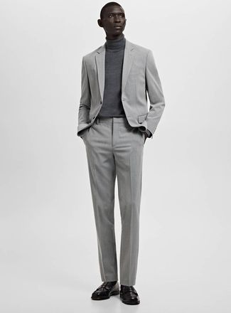 Mango Veste costume Par&iacute;s super slim-fit gris - Homme - 44 - MANGO MAN