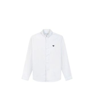 Maison Labiche Chemise droite col classique en coton m&eacute;lang&eacute;