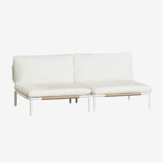 Sklum Sklum - Canap&eacute; de jardin modulable 2 pi&egrave;ces Roubly Beige Amande