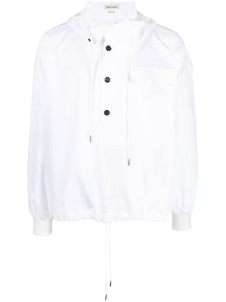Alexander McQueen Hoodie mit Knöpfen - Weiß
