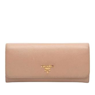 Prada Portefeuille Long Pre-owned - Femme - Pre-owned - Beige - Taille: ONE Size