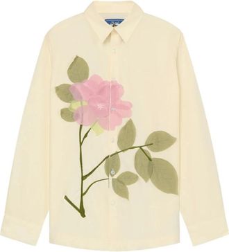 KidSuper Studios Homme, Chemises, Beige, Taille: XL Chemise avec appliqu&eacute;s de fleurs