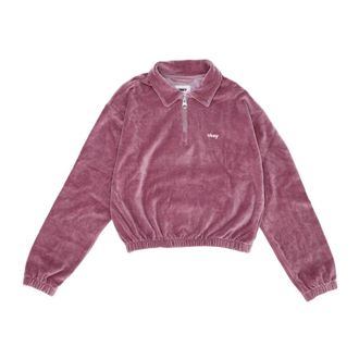 Obey Chenille High Neck Sweatshirt Flieder - - Sweatshirts & Hoodies - Damen - Lila - XS