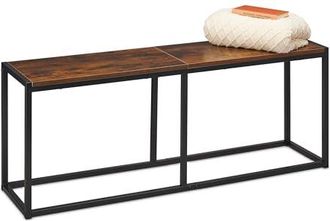 Relaxdays Sitzbank, Esszimmer, Essbank, Wohnzimmer & Flur, HxBxT: 47x120x30 cm, K&uuml;chenbank, Metall, Industrial/Schwarz